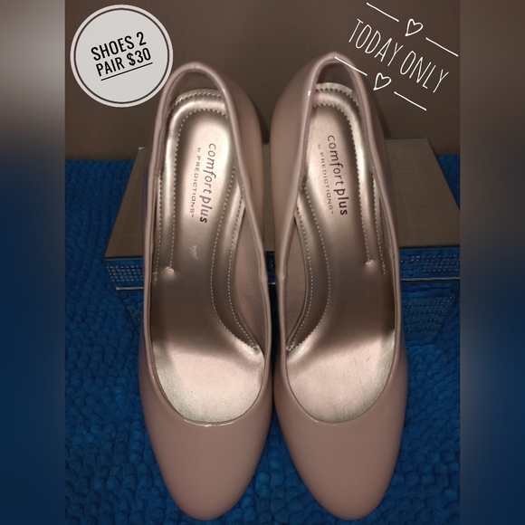 comfort plus by Predictions | Shoes | Tan Low Heel Pumps Size 95 W ...